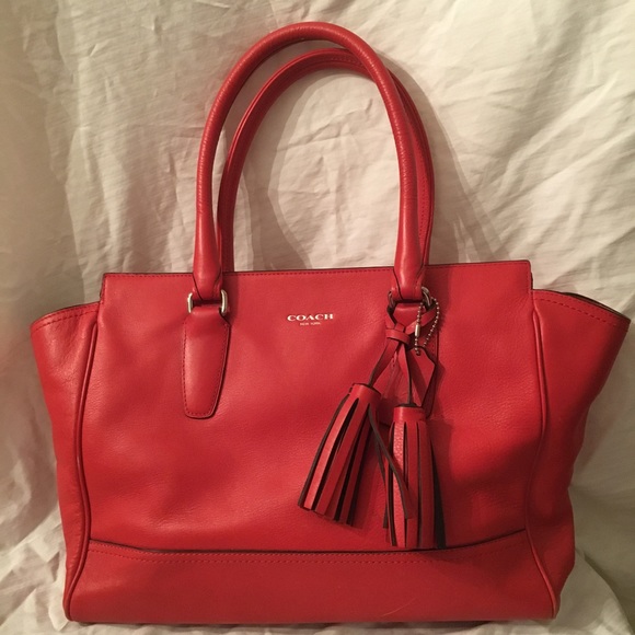Coach | Bags | Coach Red Shoulder Bag With Tassels | Poshmark